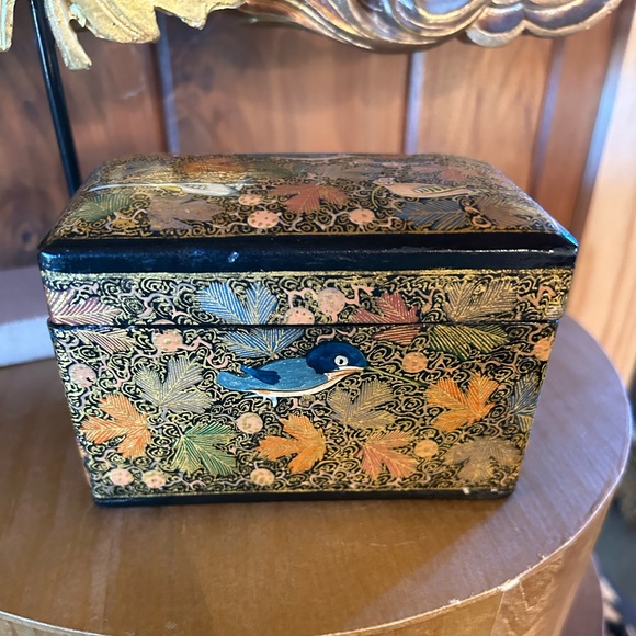 Vintage | Accents | Vintage Wood Laquer Bird Box Handmade Kashmir India ...